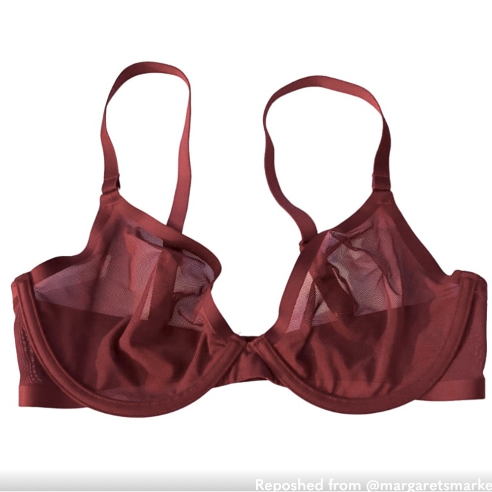 New Cuup Plunge Bra Mesh Rouge Merlot Begonia Amaryll… - Gem